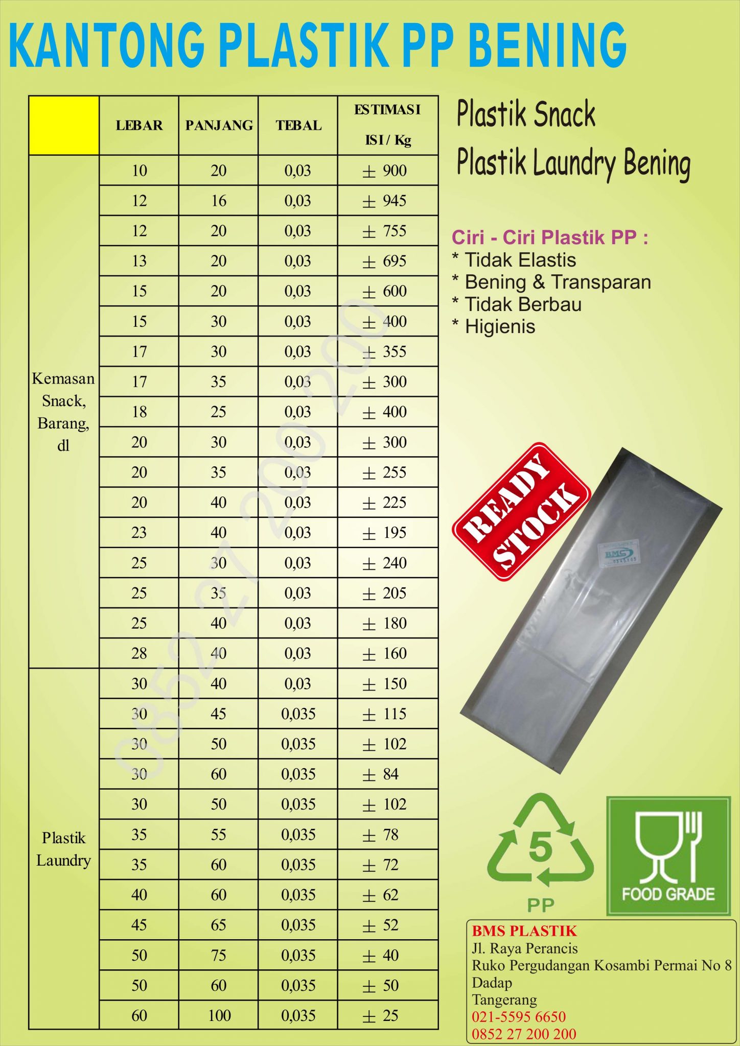 BROSUR | Plastik cor, kantong plastik, kantong plastik sampah, plastik ...
